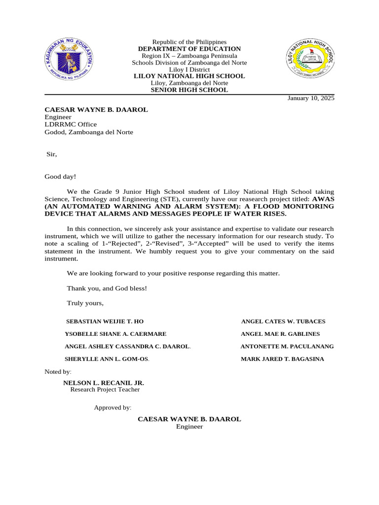 Letter To The Validators 1 1 | PDF