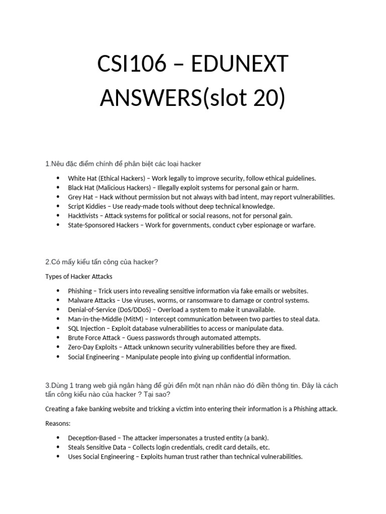 Types of Hackers and Their Attacks | PDF