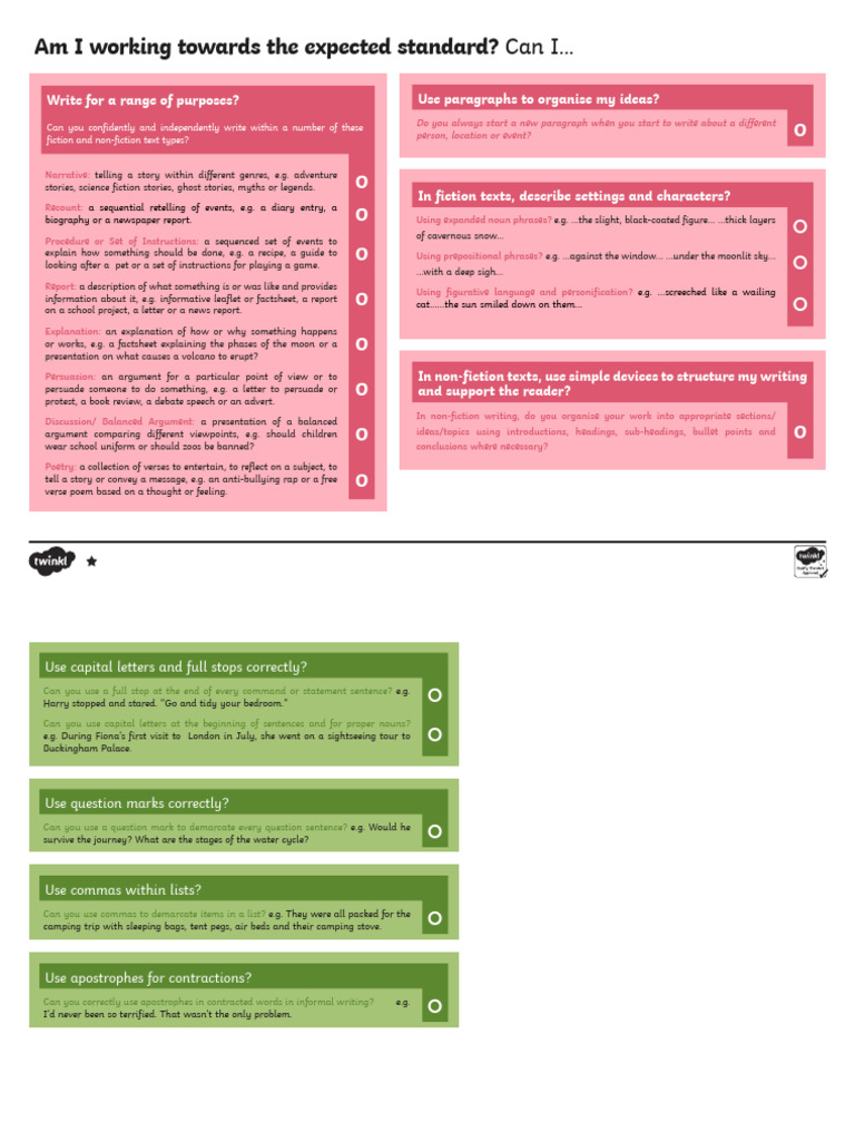 KS2 Writing Standards and Text Types | PDF | Verb | Grammatical Tense
