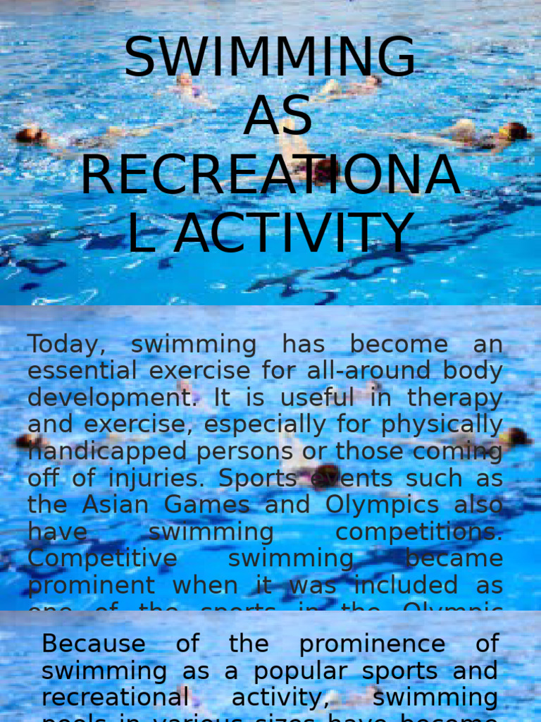 SWIMMING-AS-RECREATIONAL-ACIVITY | PDF | Swimming | Swimming (Sport)