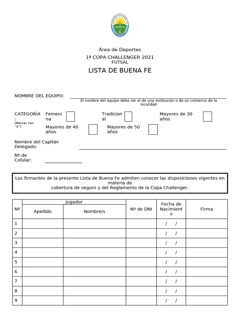 Lista de Buena Fe | PDF