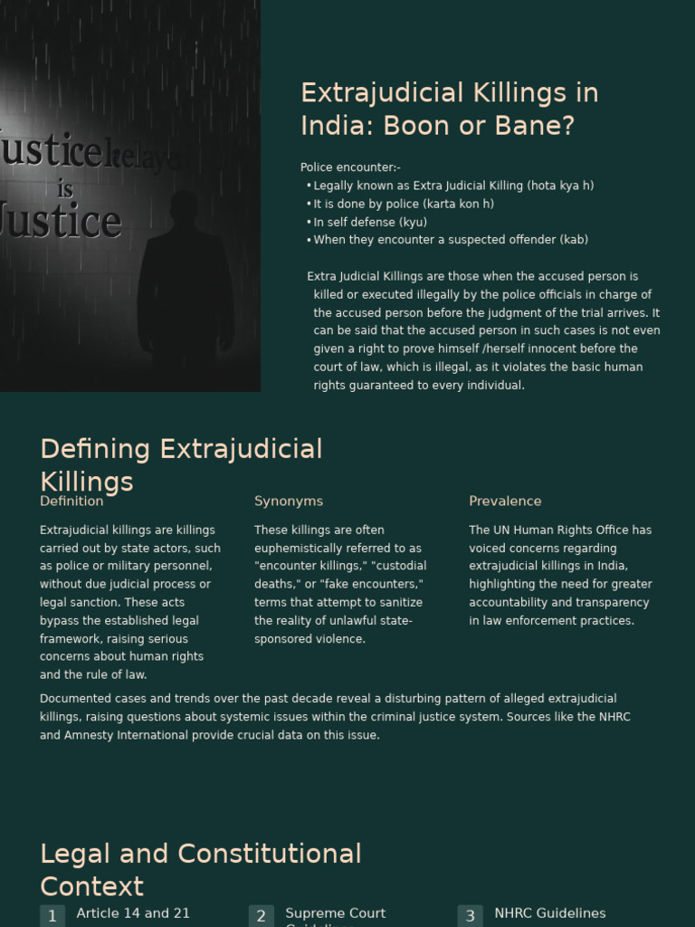 Extrajudicial Killings in India Boon or Bane | PDF | Crimes | Crime & Violence
