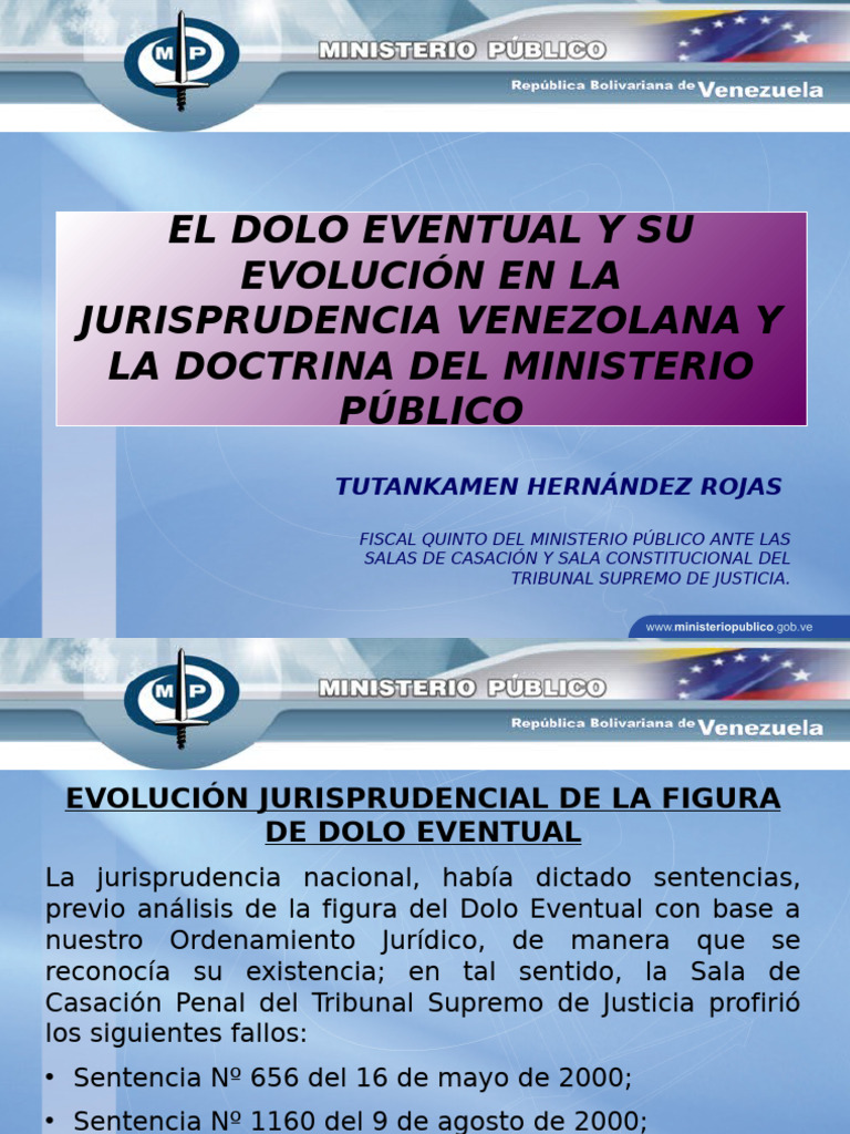 Evolución del Dolo Eventual en Venezuela | PDF | Intención (Derecho ...