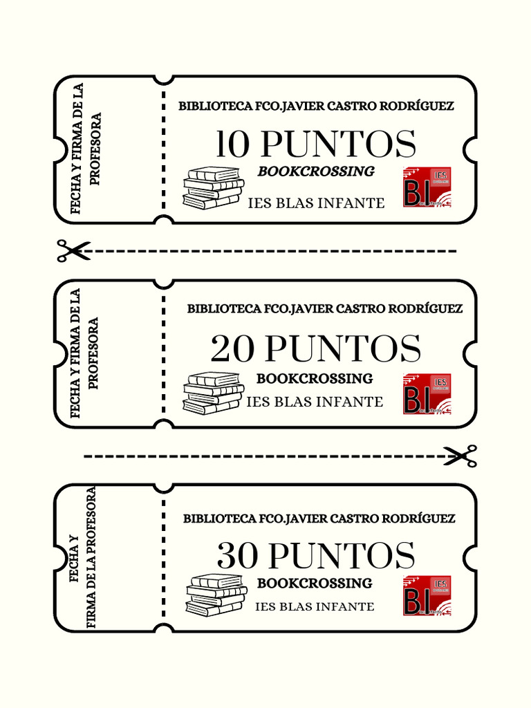 Tickets de Puntos para El Bookcrossing | PDF