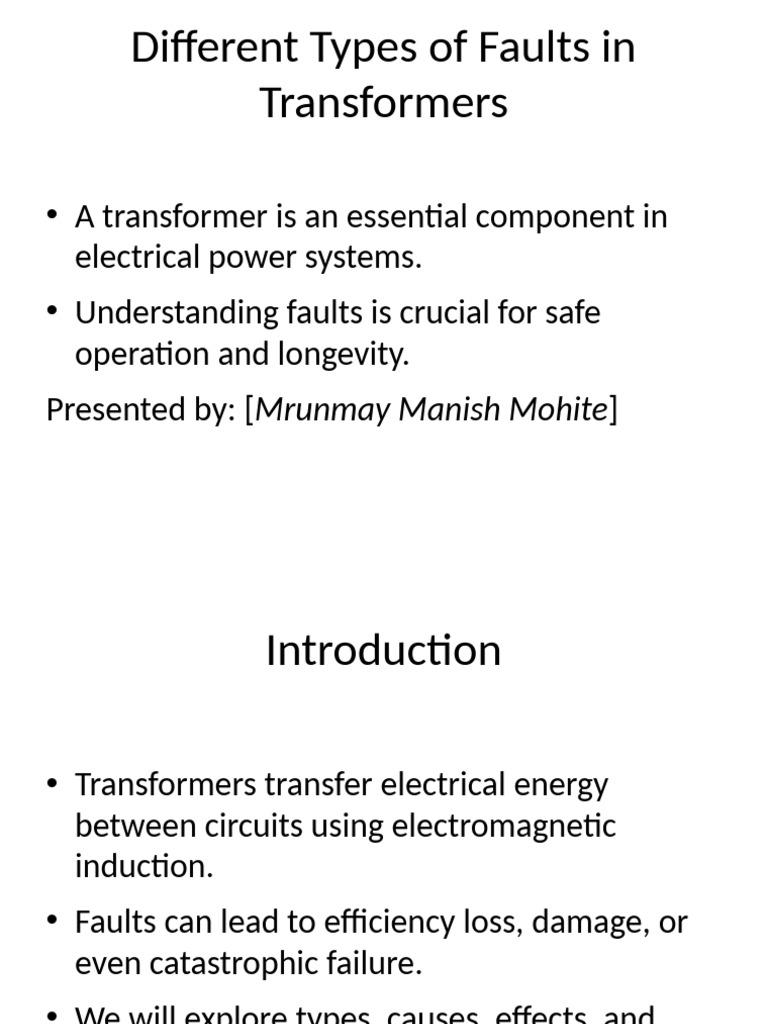 Enhanced Transformer Faults Presentation | PDF | Transformer ...