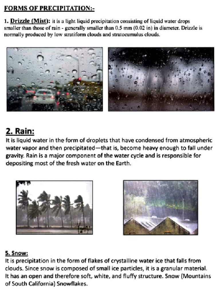 Different Forms of Precipitation | PDF