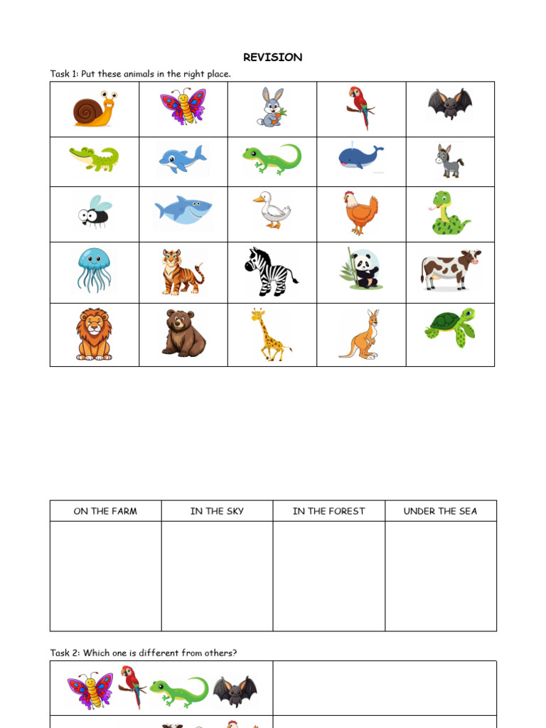 Revision 1 - Movers (Animals - Activities) - 2 | PDF