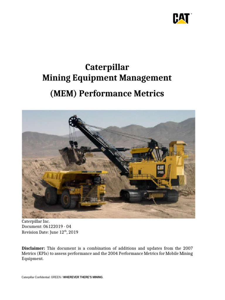 PEBJ0190 - Caterpillar MEM Performance Metrics | PDF | Performance ...