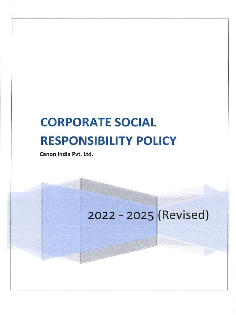 New CIPL CSR Policy 2022 25 | PDF
