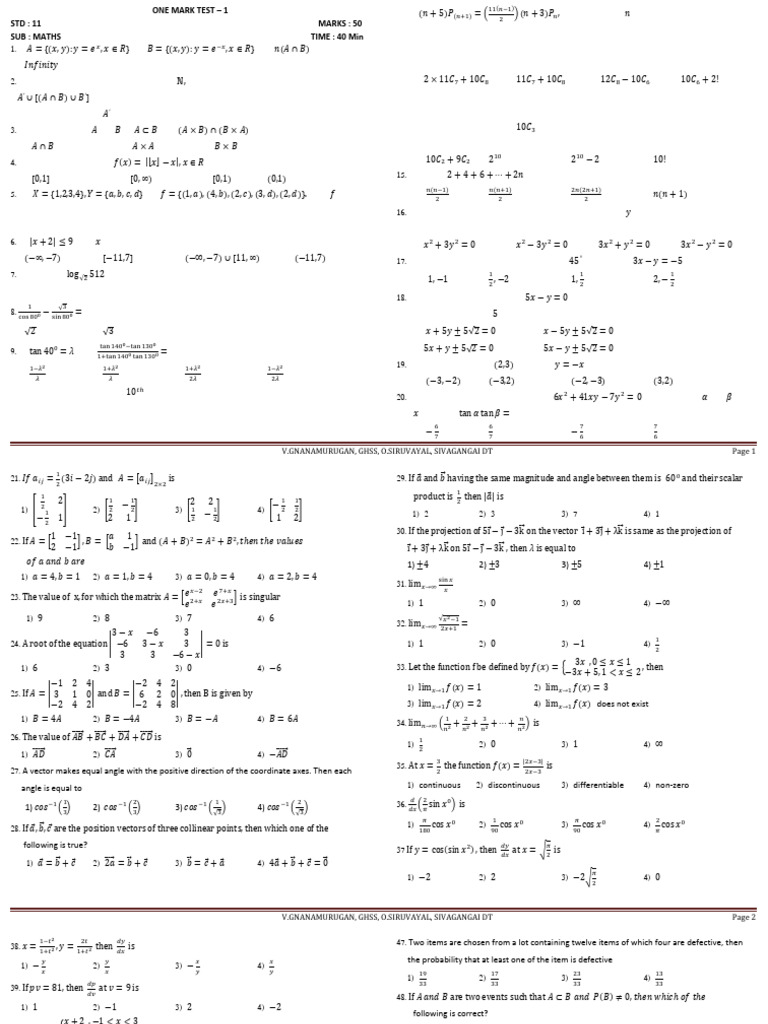 11 EM 1 MST - 6 Sets 2023-24 | PDF | Triangle | Mathematics