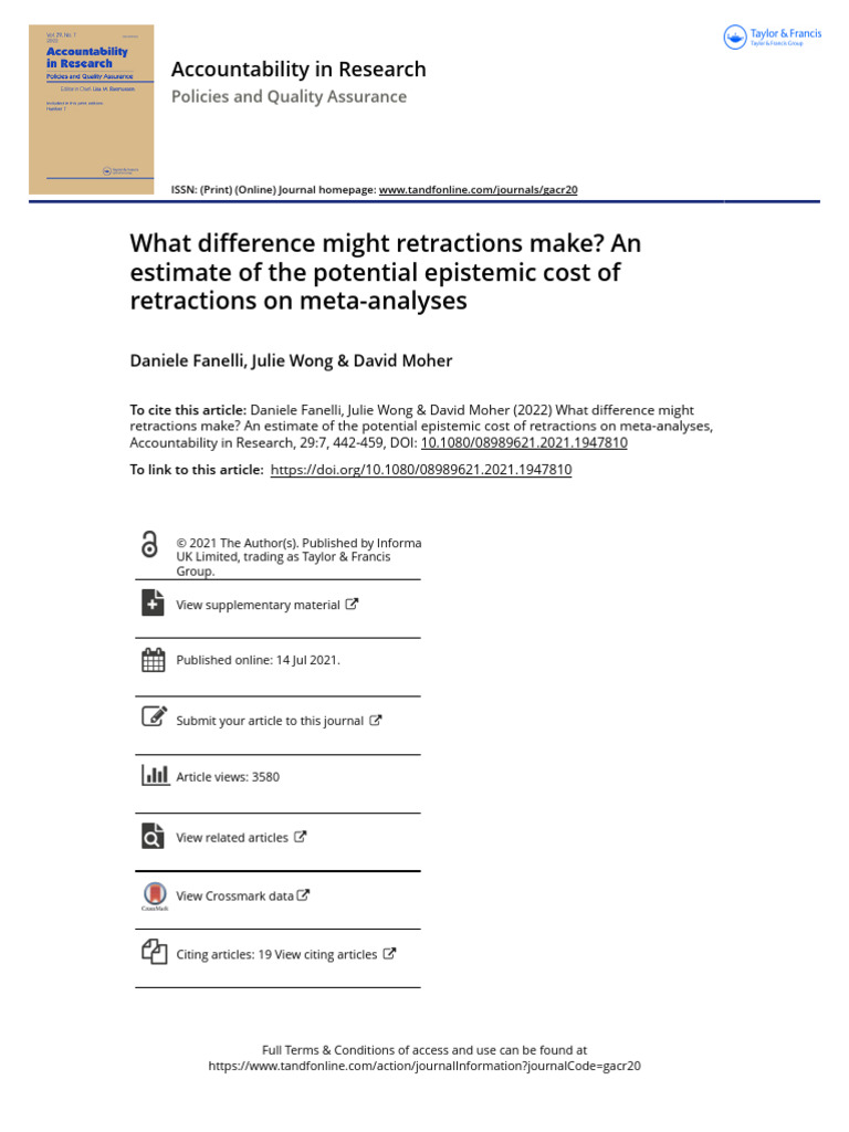 Fanelli et al. - 2021 - What difference might retractions make An estimate of the potential ...