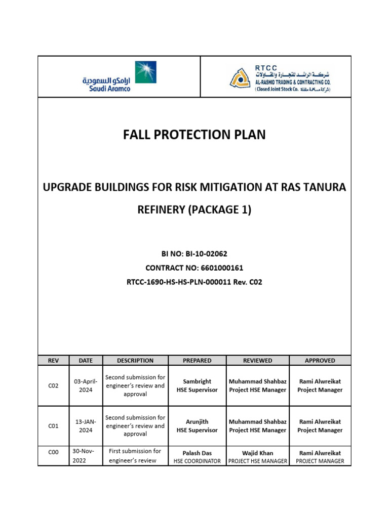 Fall Protection Plan Rev. C02 | PDF | Stairs | Scaffolding