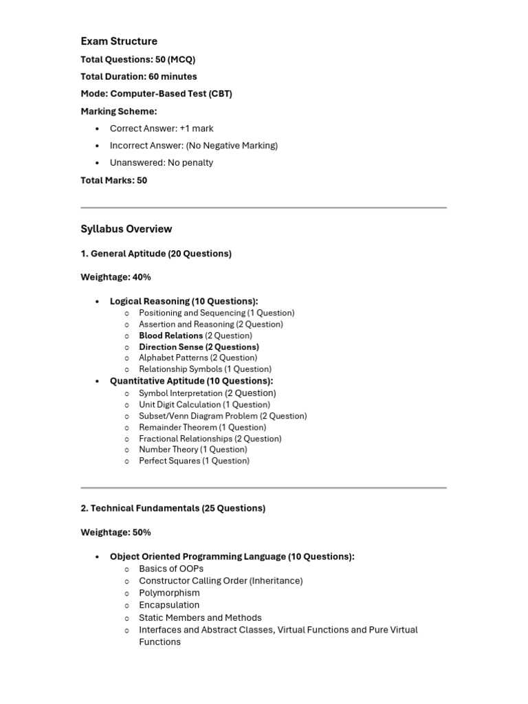 Exam Structure and Syllabus Overview | PDF | Sql | Method (Computer ...
