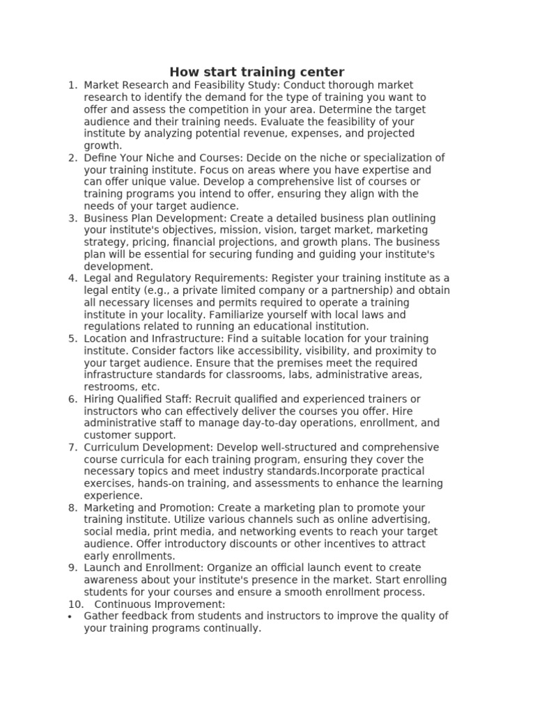 How Start Training Center | PDF | Marketing | Target Audience