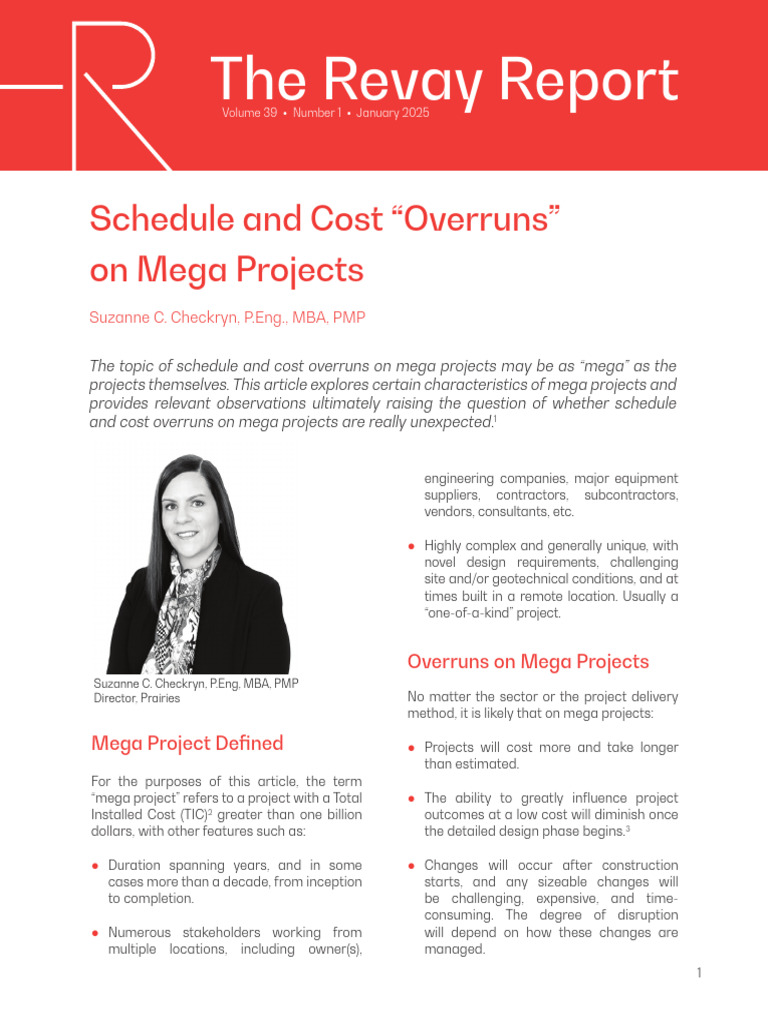 Revay-Report-V39-N1 - Schedule and Cost Overruns On Mega Projects | PDF | Risk
