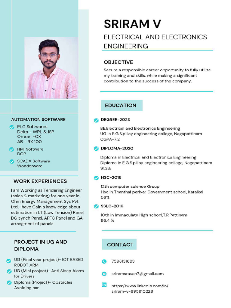 Resume of Sriram | PDF