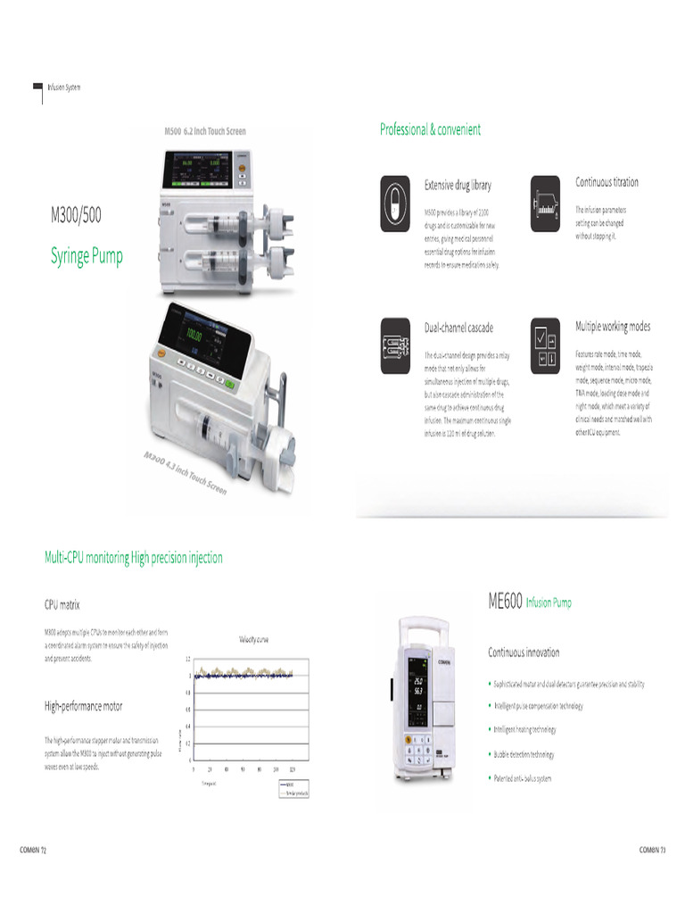 Comen Brochure Infusion Pump and Syringe Pump | PDF