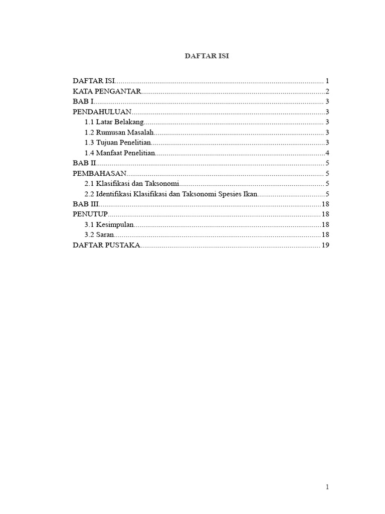 Makalah Klasifikasi Dan Taksonomi Ikan | PDF