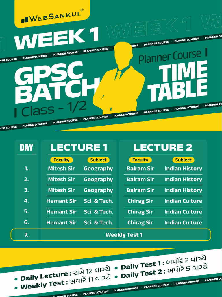 Week 01 To 04 (GPSC Planner Course) | PDF