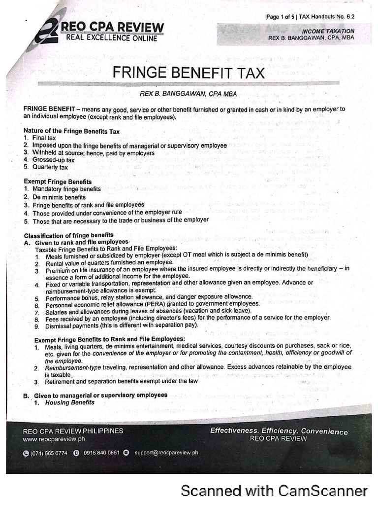 09 - Fringe Benefit Tax | PDF