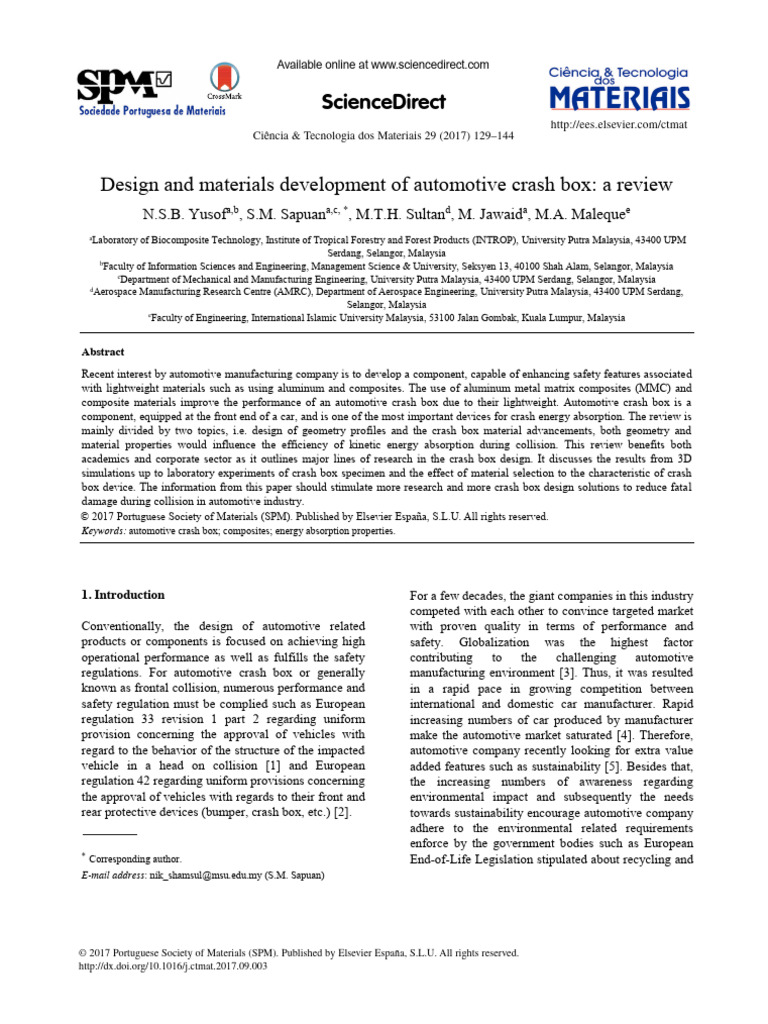 Automotive Crash Box Design Review | PDF | Traffic Collision ...