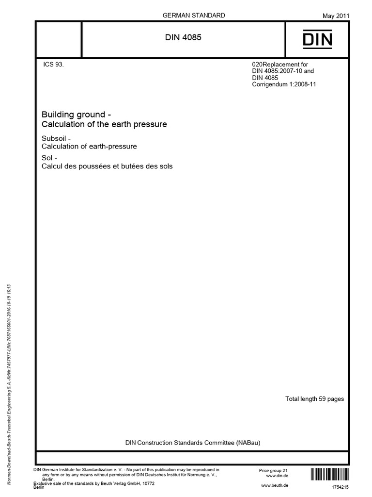 DIN 4085 (2011) (D) en | PDF | Force | Applied And Interdisciplinary Physics