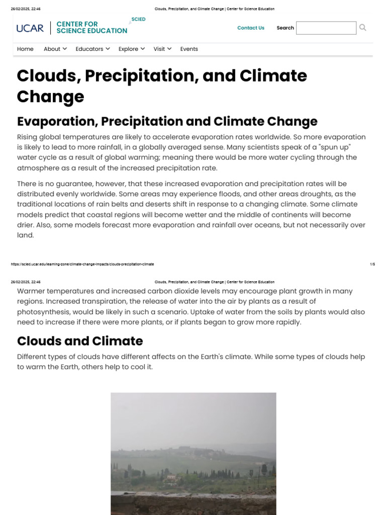 Clouds, Precipitation, and Climate Change - Center For Science Education | PDF | Precipitation ...