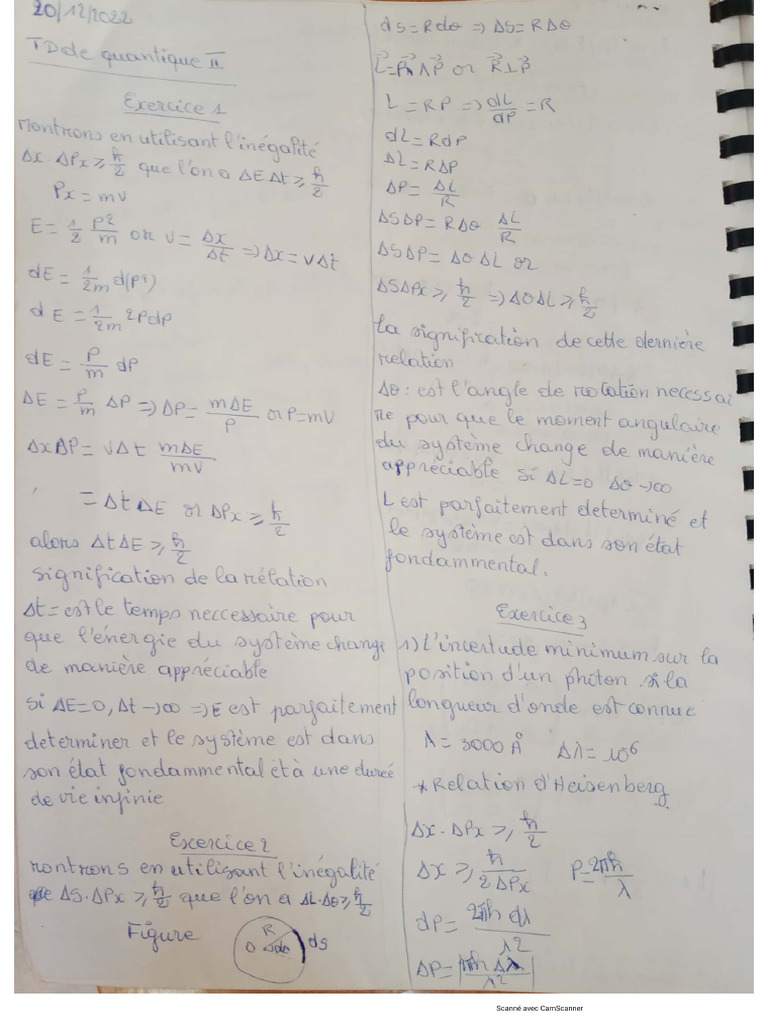 TD corrigé quantique physique S5 | PDF