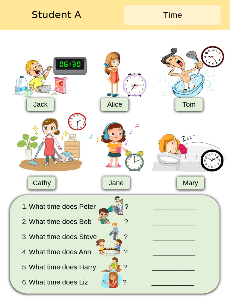 Telling The Time and Daily Routines 153208 | PDF