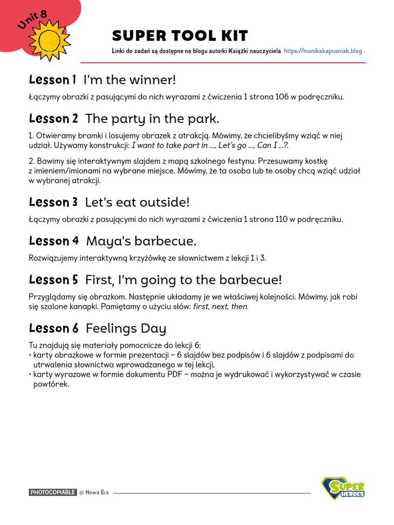 Super Heroes 3 Unit 8 Super Tool Kit | PDF
