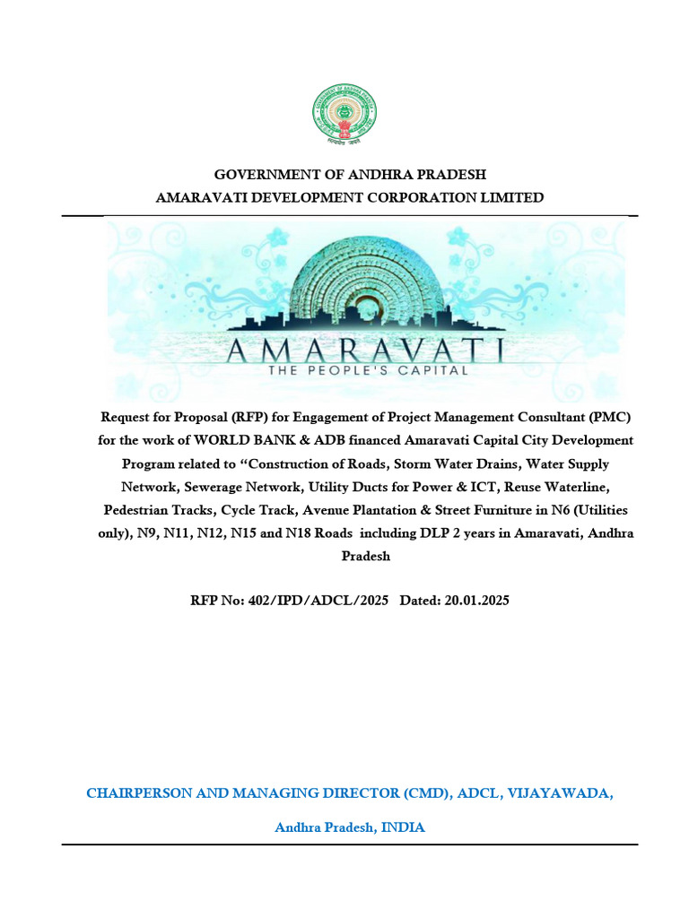 RFP for PMC: Amaravati N18 Road Project | PDF | Civil Engineering ...
