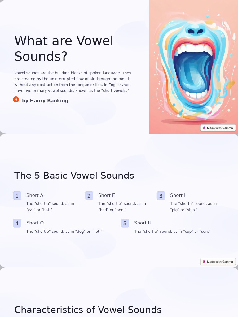 What Are Vowel Sounds | PDF