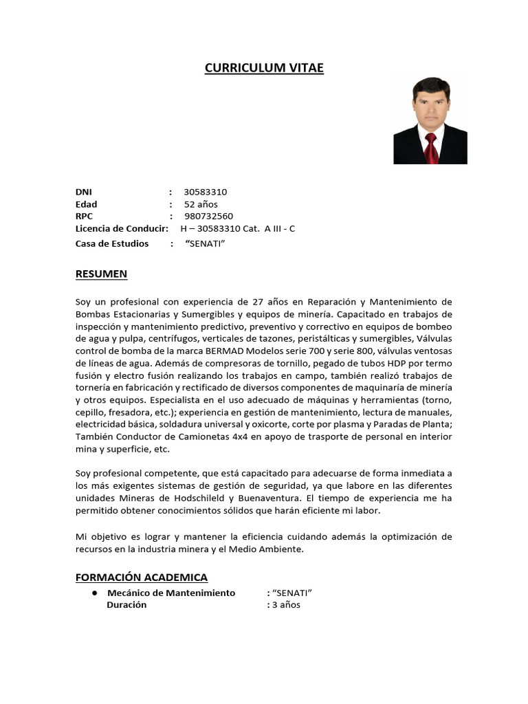 Técnico Mecánico en Mantenimiento Minero | PDF | Ingeniería mecánica ...