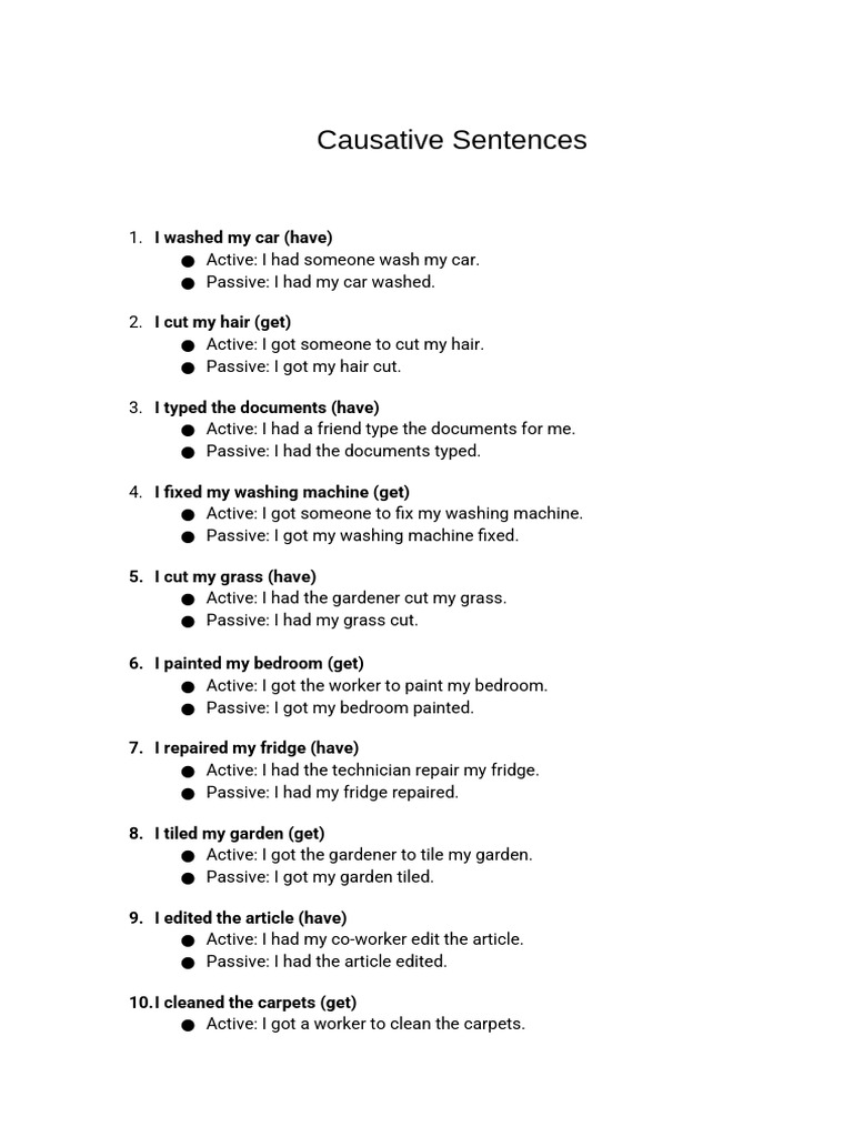 Causative Sentences | PDF