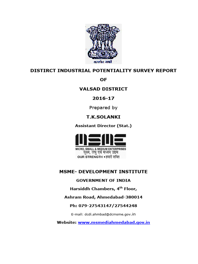Valsad District Industrial Potential Survey | PDF | Fishery | Aquaculture