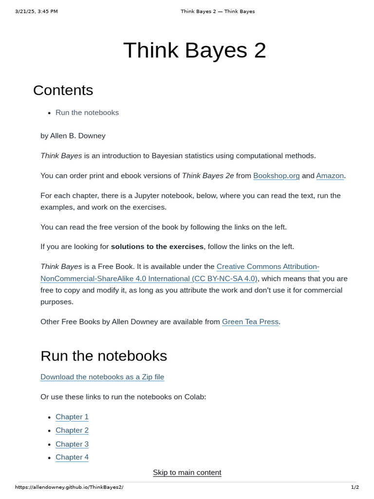 Think Bayes 2 - Think Bayes | PDF