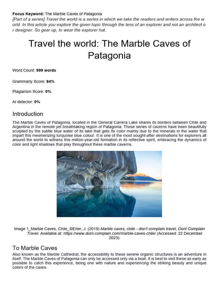Download Patagonia's Marble Caves Track | PDF | Cave | Marble