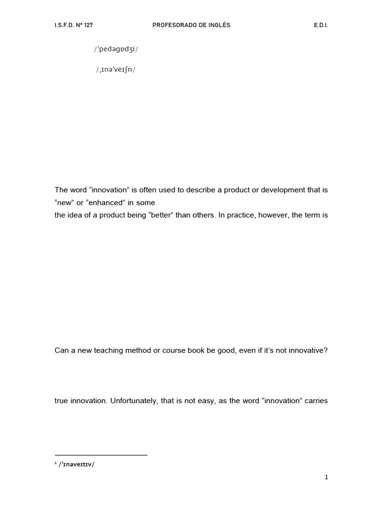 Recognizing Innovation in Language Teaching | PDF | Teachers | Pedagogy