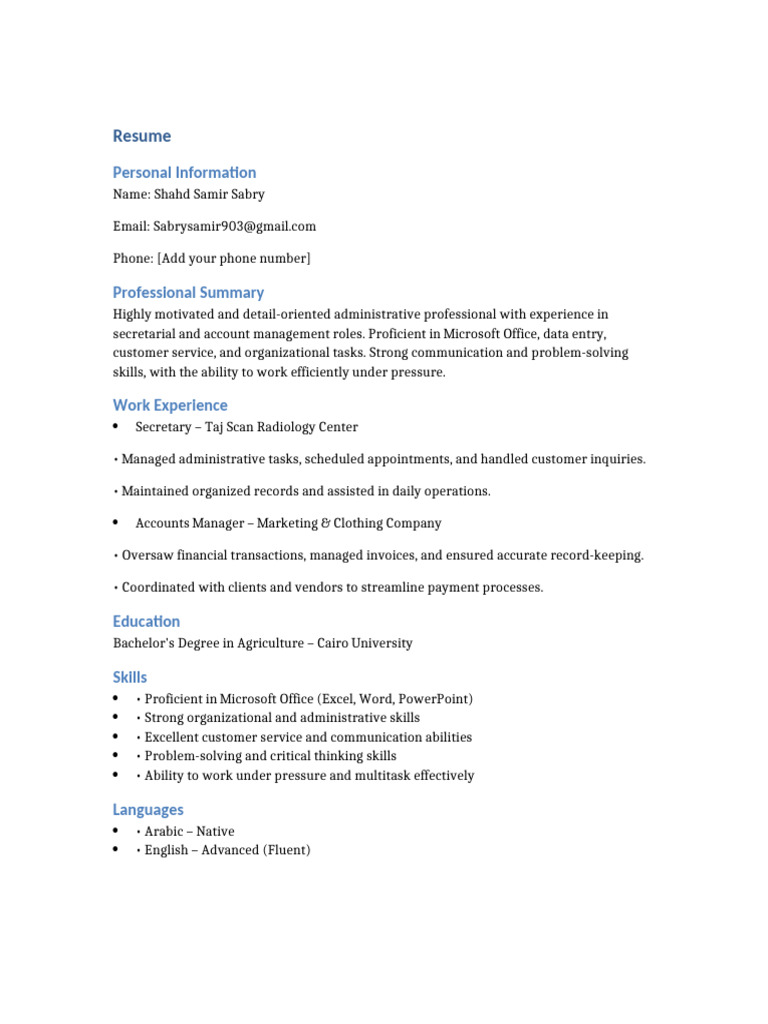 Shahd Resume Updated | PDF