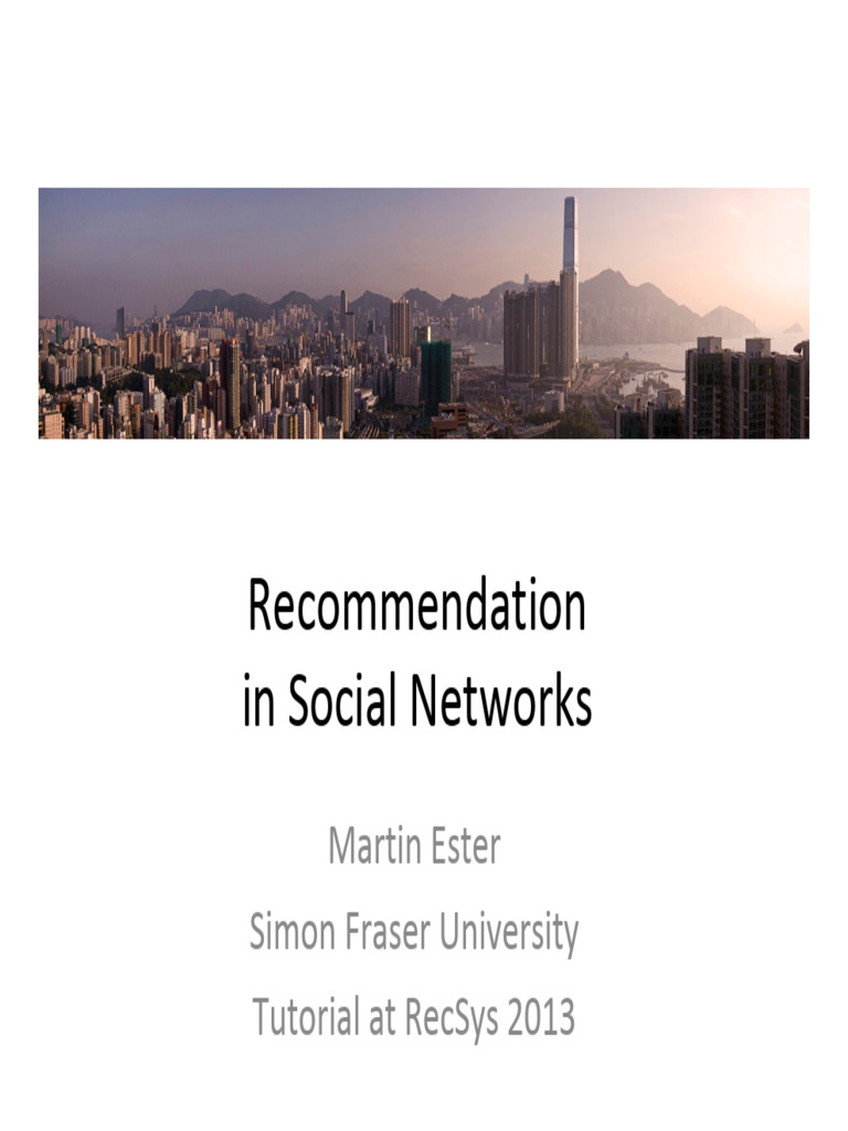 Social Network Recommendations by Ester | PDF | Social Network | Social ...