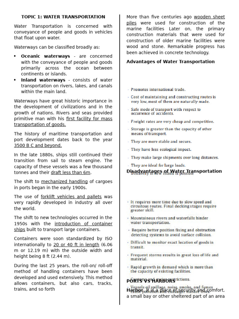 QUIZ REVIEWER ports and harbor | PDF | Port | Ships