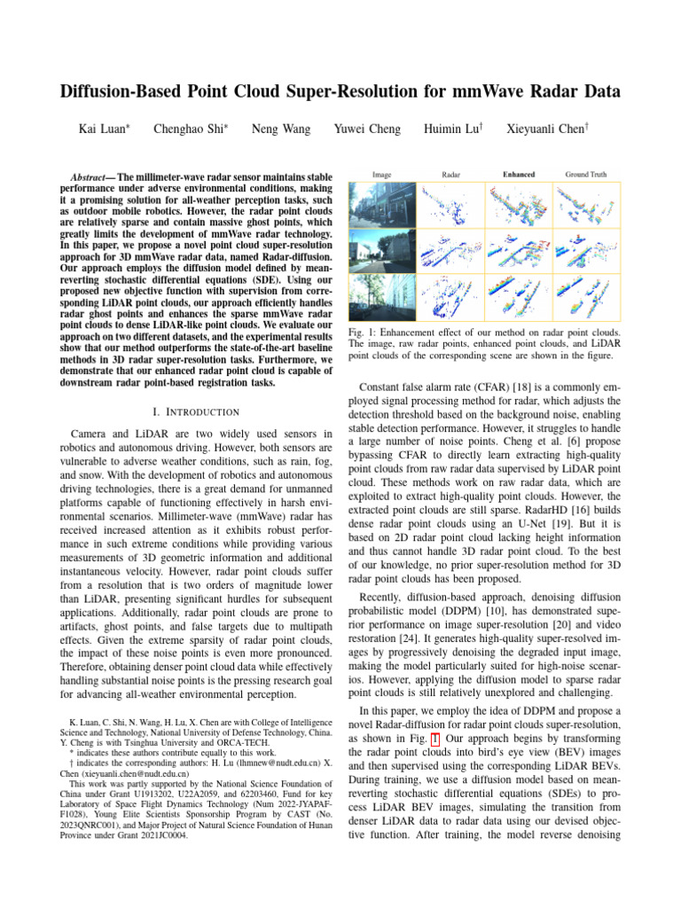 Diffusion-Based Point Cloud Super-Resolution For Mmwave Radar Data ...