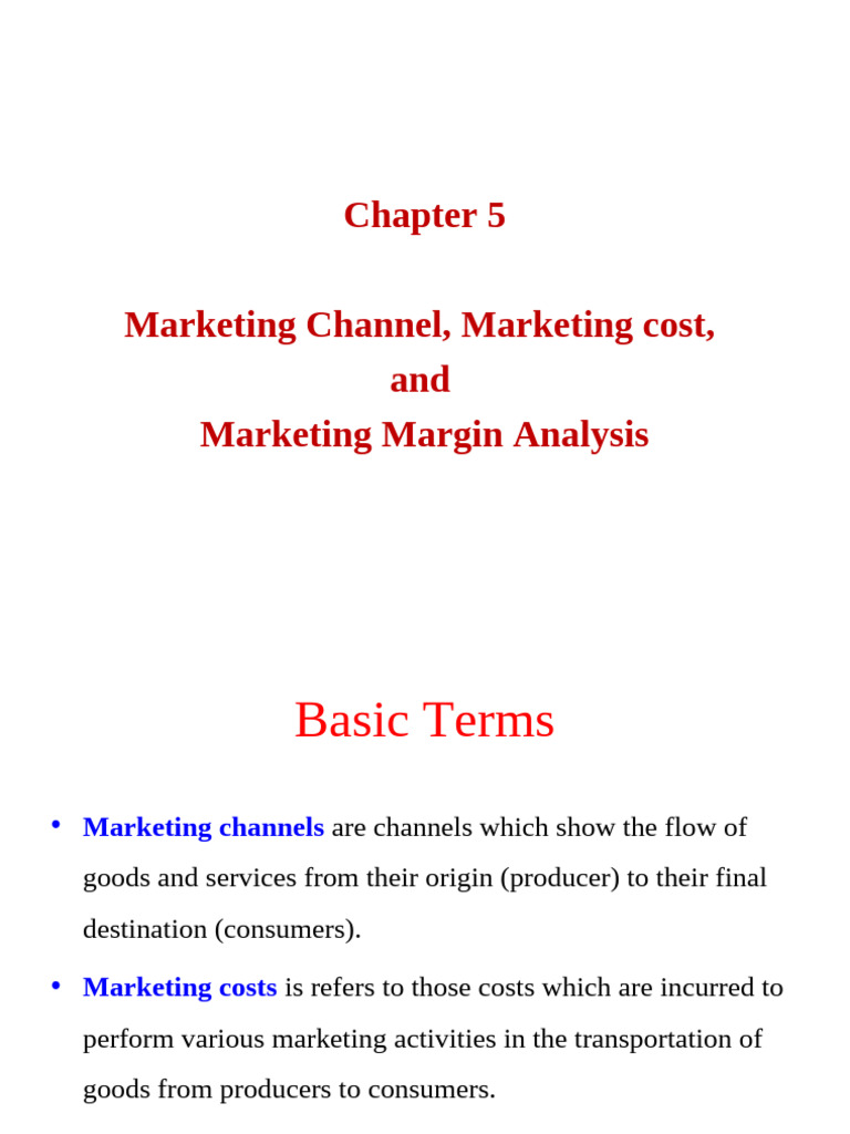 Marketing Channel and Cost Analysis Guide | PDF | Market (Economics ...