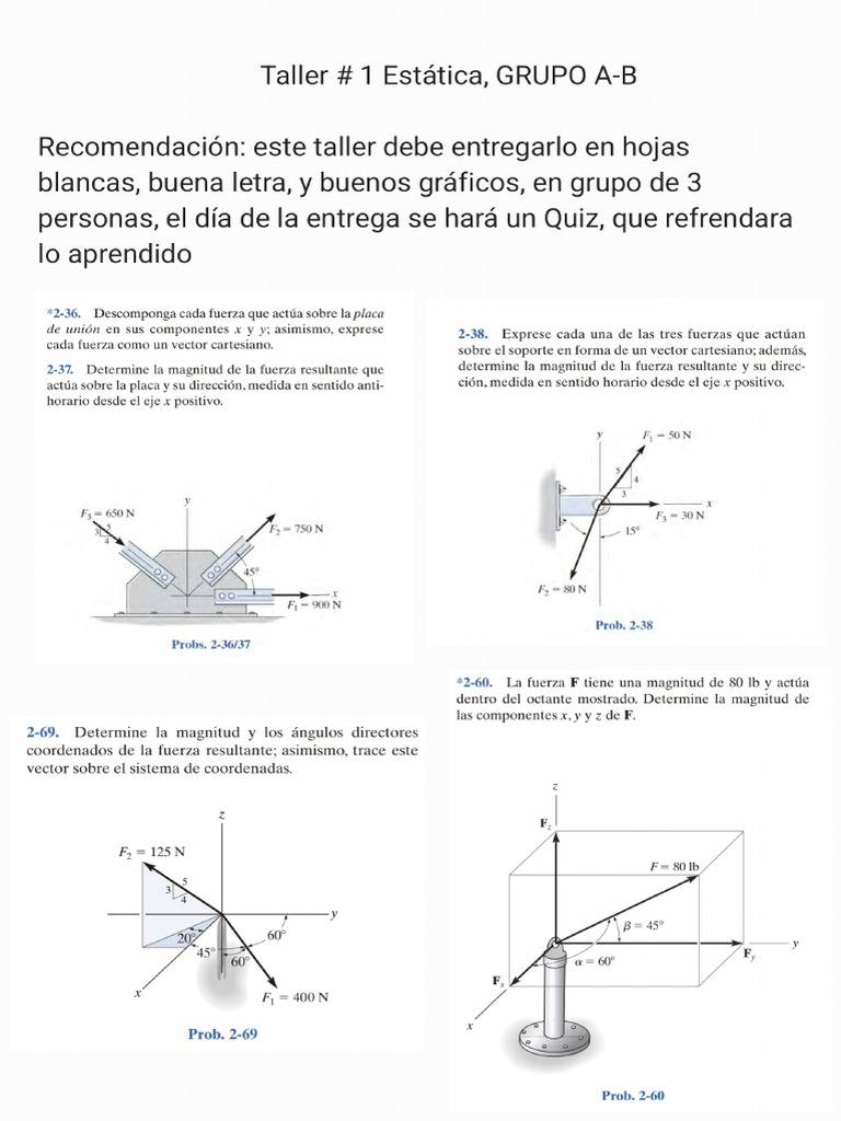 Taller 1 EstÃ¡tica 2-2024 | PDF