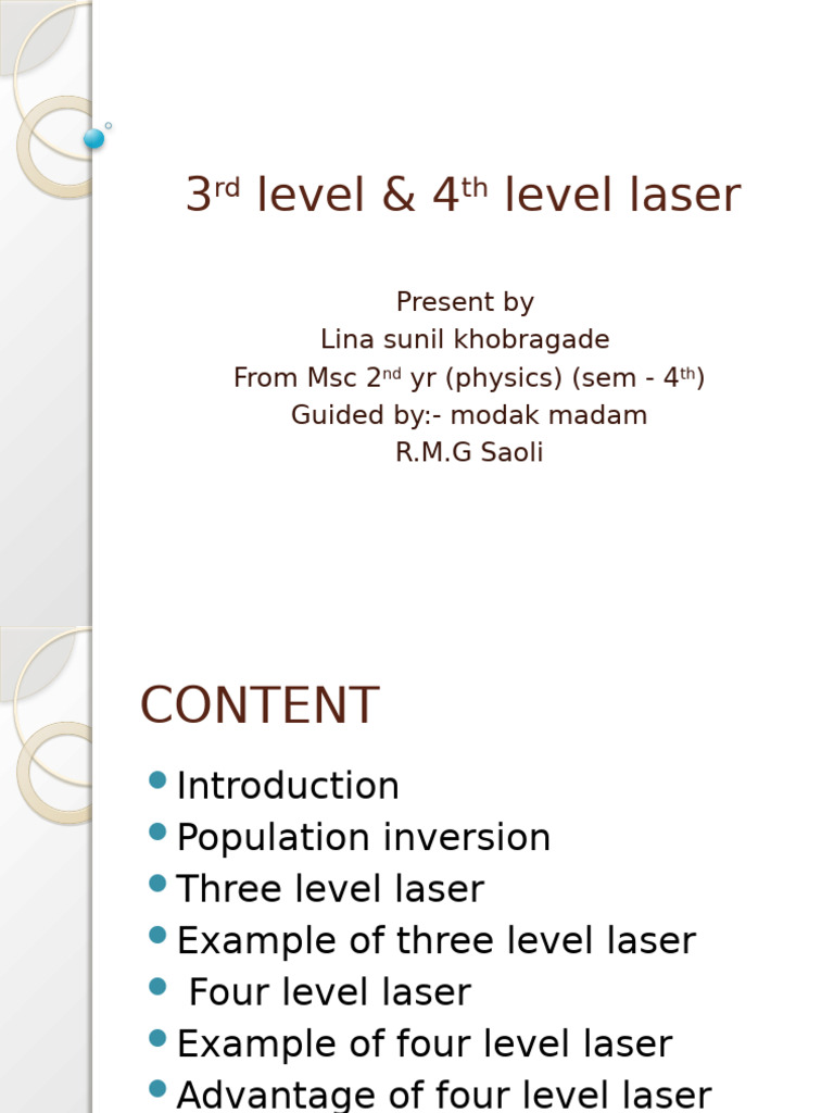 Lina ppt.3rd Level & 4th Level Laser | PDF