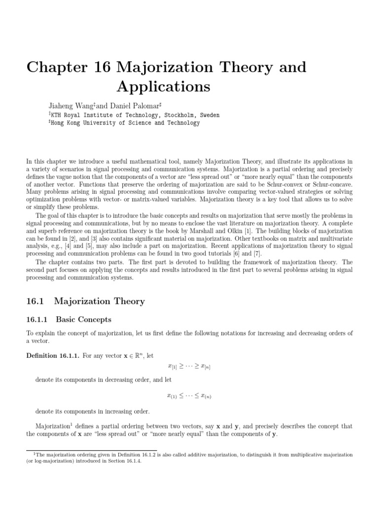 WangPalomar CRCPress2011 Majorization | PDF | Matrix (Mathematics) | Convex Set