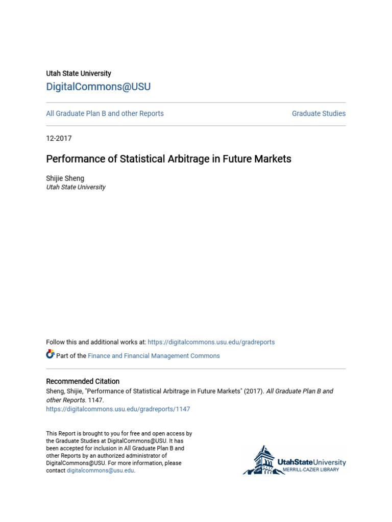 Performance of Statistical Arbitrage in Future Markets | PDF | Commodity Markets | West Texas ...