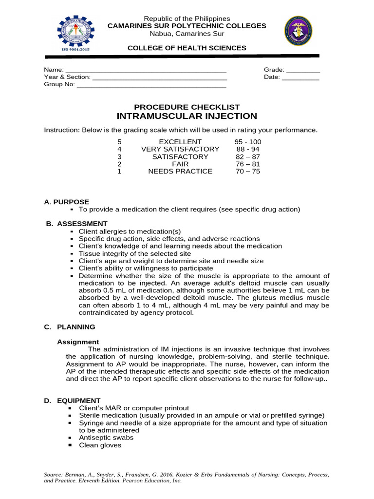 Administering Intramuscular Injection Pdf Injection Medicine
