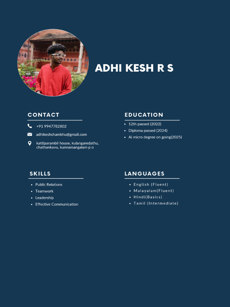 ADHI KESH R S | PDF