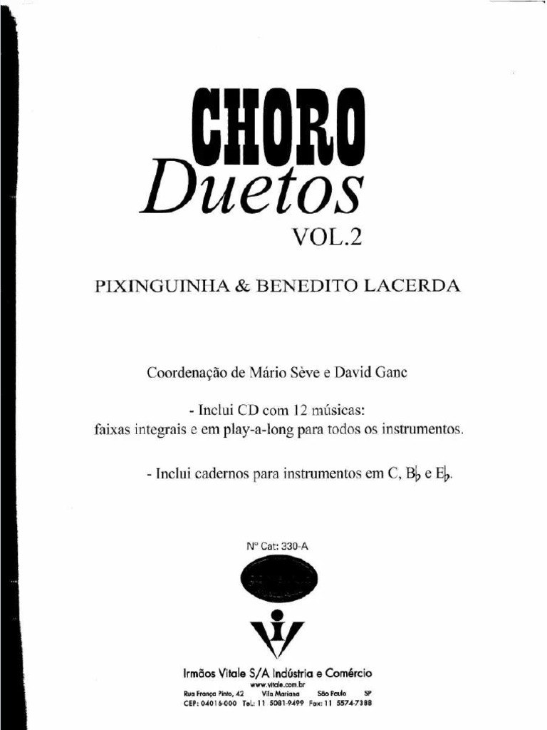 Choro Duetos - Pixinguinha e Benedito Lacerda - V. 2 - C | PDF